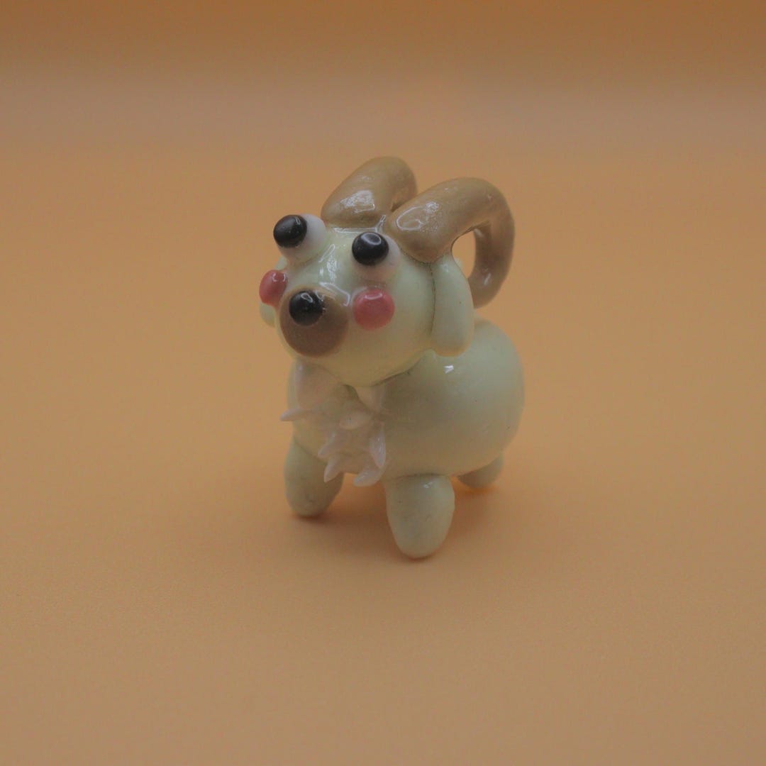Made-to-order Goat Desk Friend, Clay Goat Figure, Handmade Goat ...