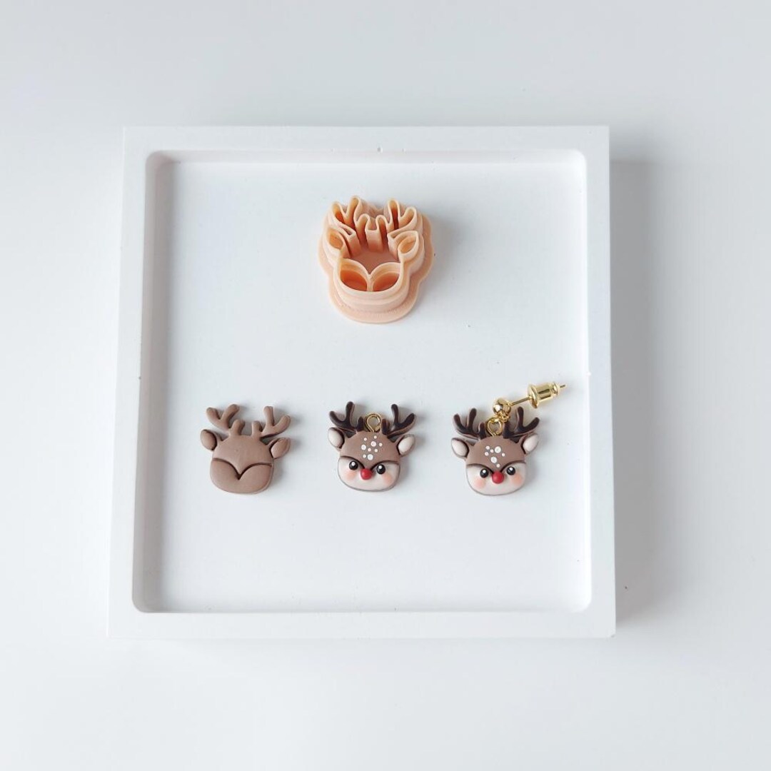 Christmas Dear Clay Cutter Winter Cutter Reindeer Clay Cutter Set Cute ...