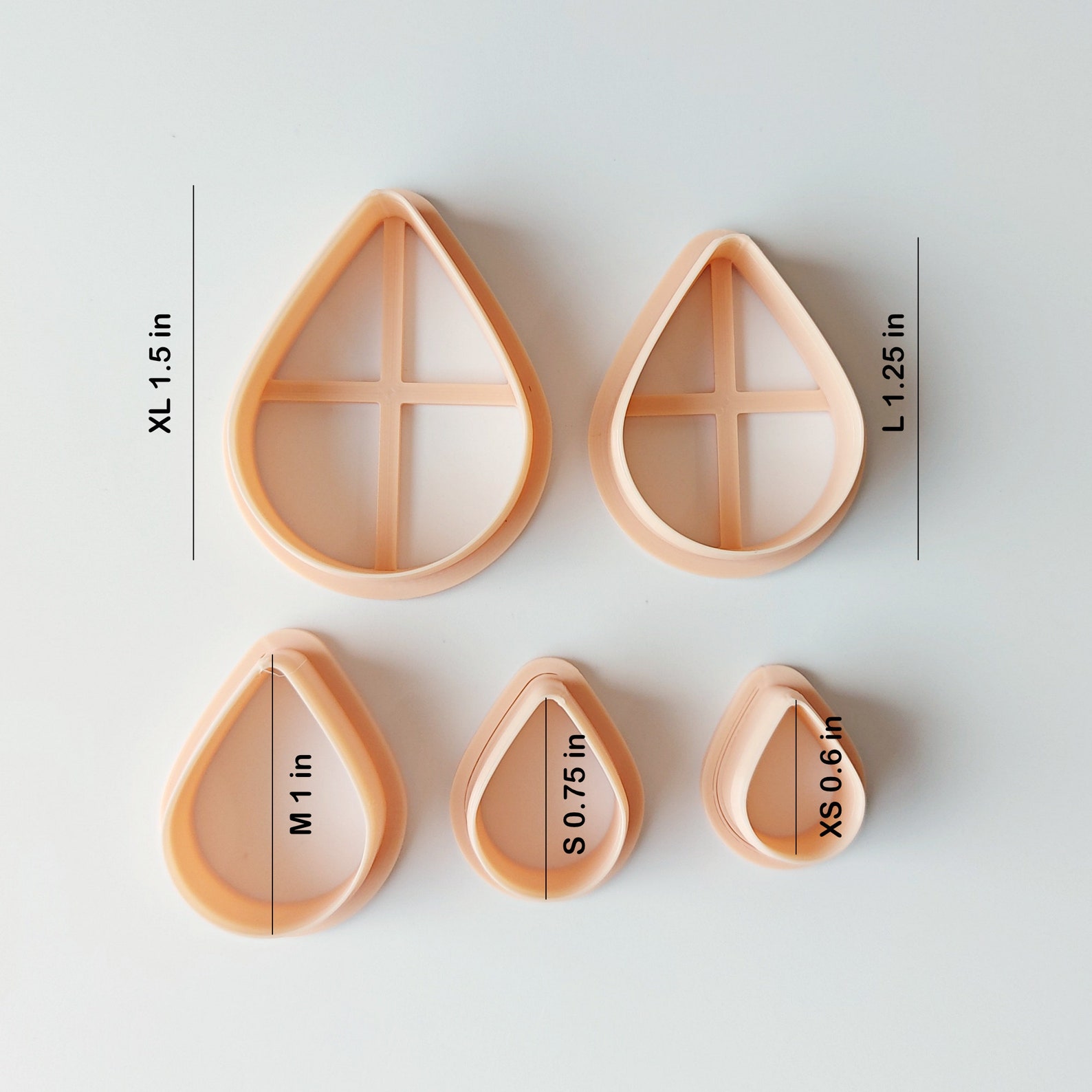 Drop Shape Polymer Clay Cutter Basic Shape Teardrop Cutter for Polymer ...
