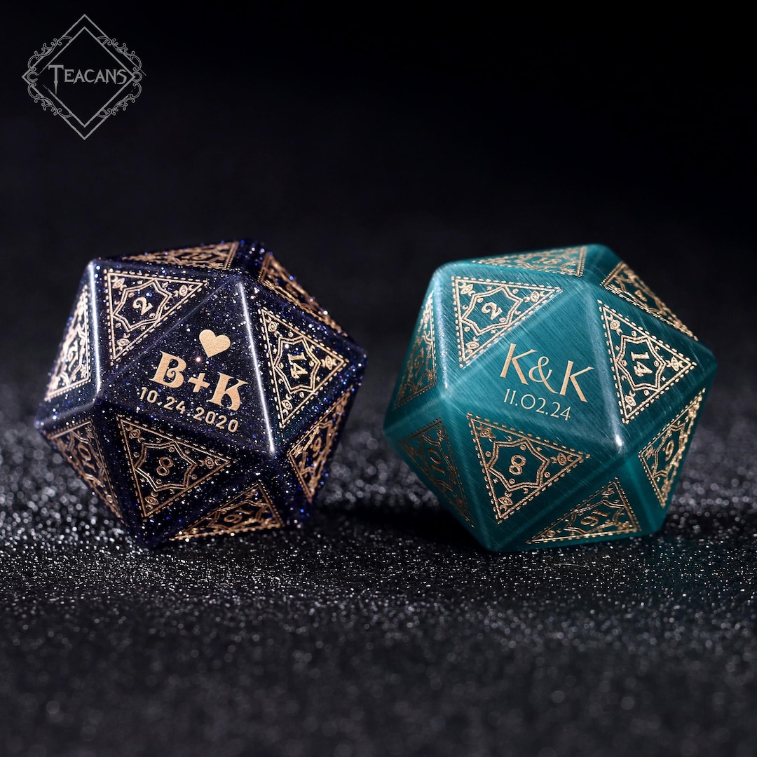 Custom Wedding Dice - Stone Dice Set, Dnd Dice Set, Dnd Gifts ...
