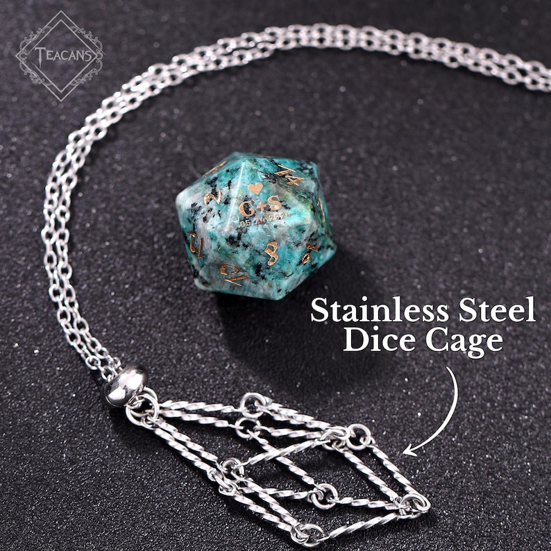 Personalised Gemstone Dice Set - Personalised D20, Engagement Gift ...