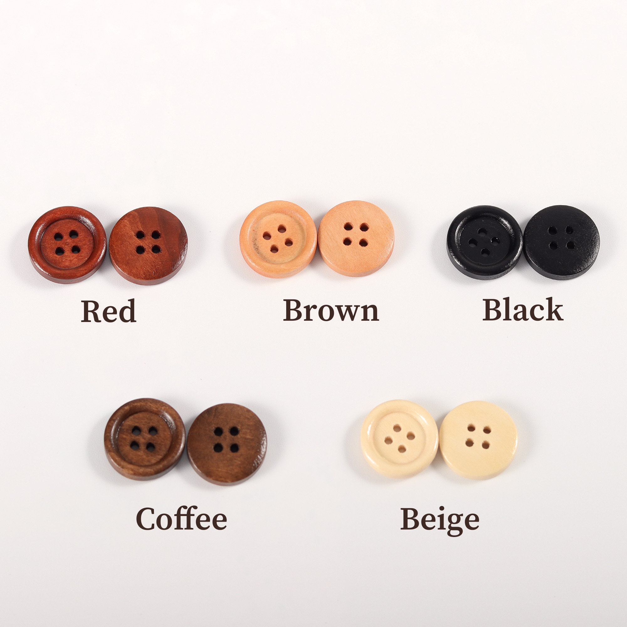 50pcs Classic Wooden Buttons 25mm Wooden Buttons, Sewing Buttons ...