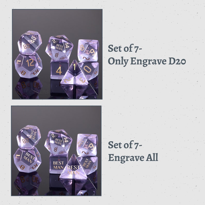 Custom Gemstone Dice - Custom D20, Engagement Gift, Personalised Dnd ...