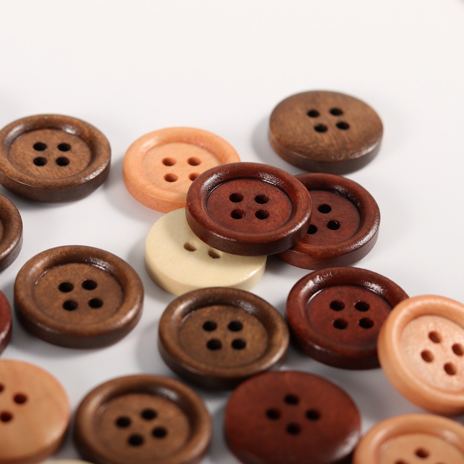 50pcs Classic Wooden Buttons 25mm Wooden Buttons, Sewing Buttons ...