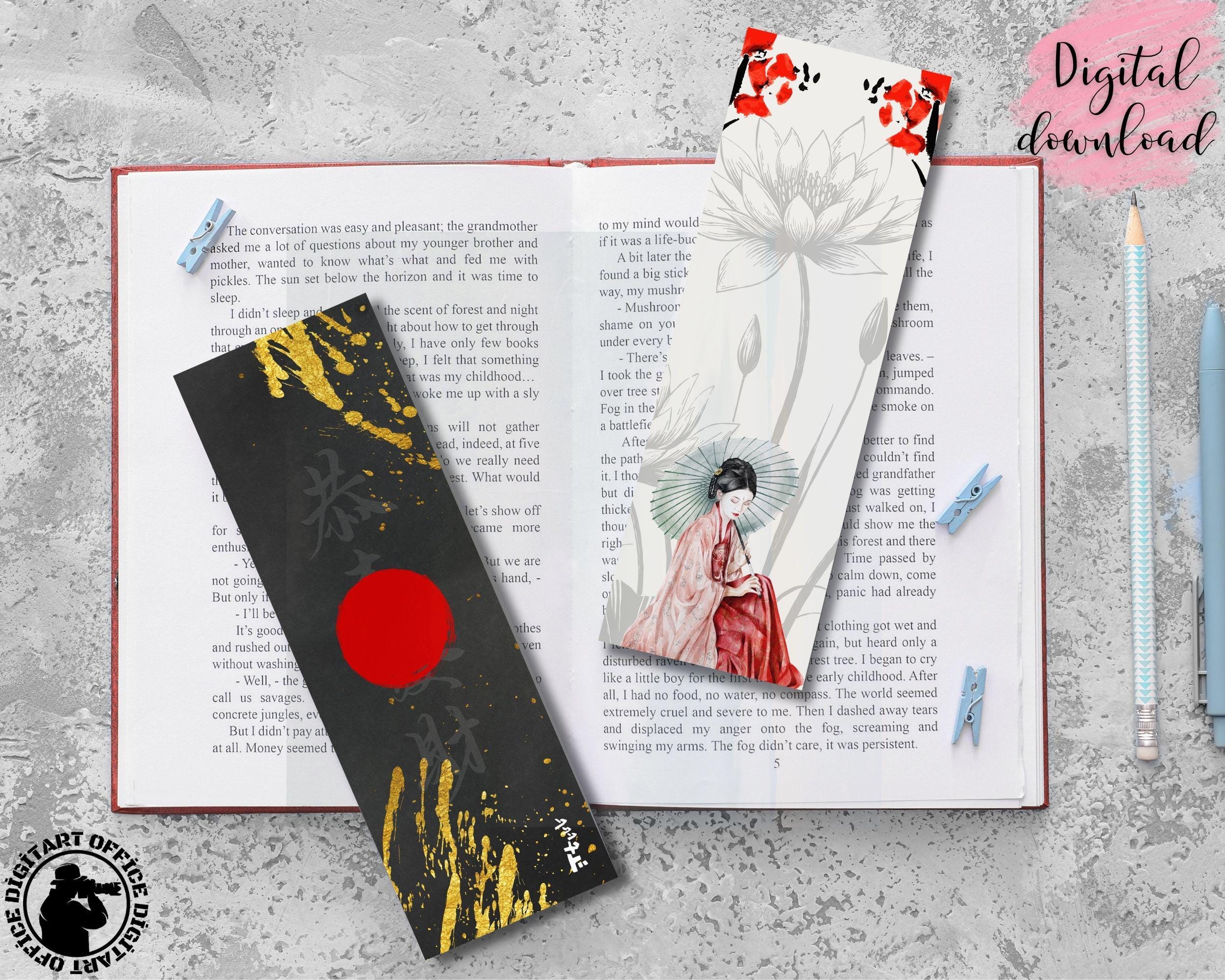 Japanese Art Bookmarks – Traditional Designs, Cherry Blossoms, Pagodas ...