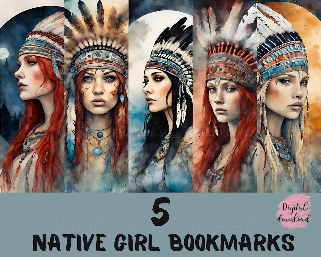 Printable Native Women Bookmarks: 5 PNG & PDF Designs (digital Download ...