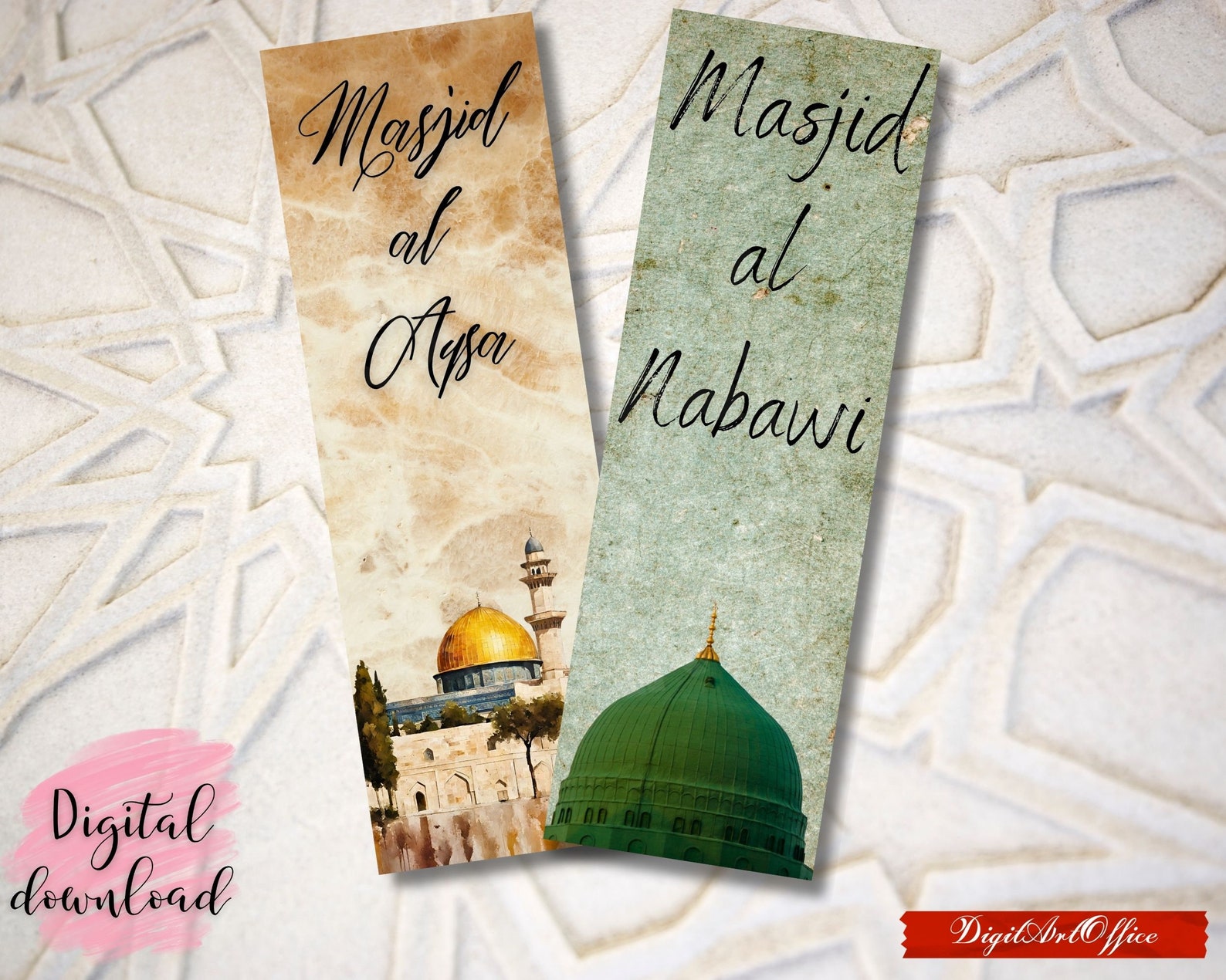 3 Islamic Bookmarks, Printable Kaaba Bookmarks, Masjid Al Nabawi ...
