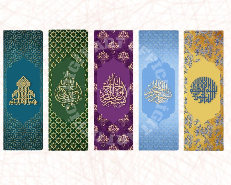 20 Bismillah Calligraphy Bookmarks | Islamic Arabic Art (digital ...
