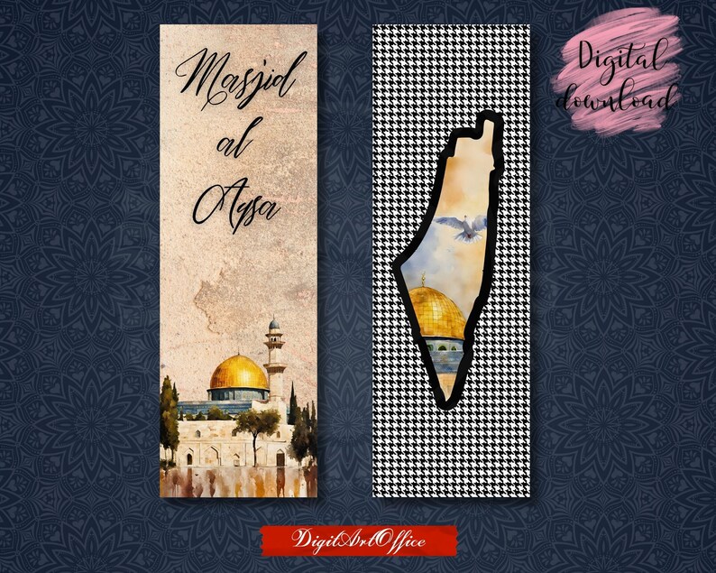 5 Palestine Bookmarks, Printable Palestine, İslamic Bookmarks - Etsy