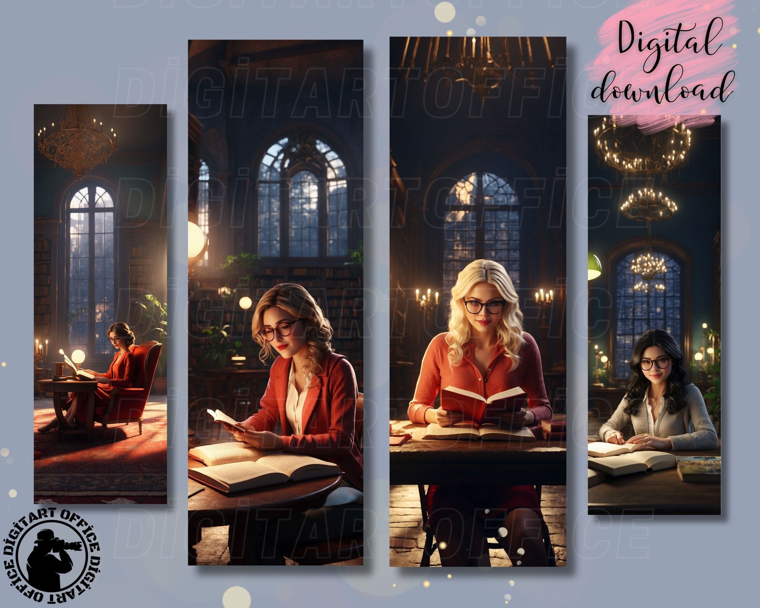 Printable Girl Bookmarks, Digital Girl Bookmarks - Etsy