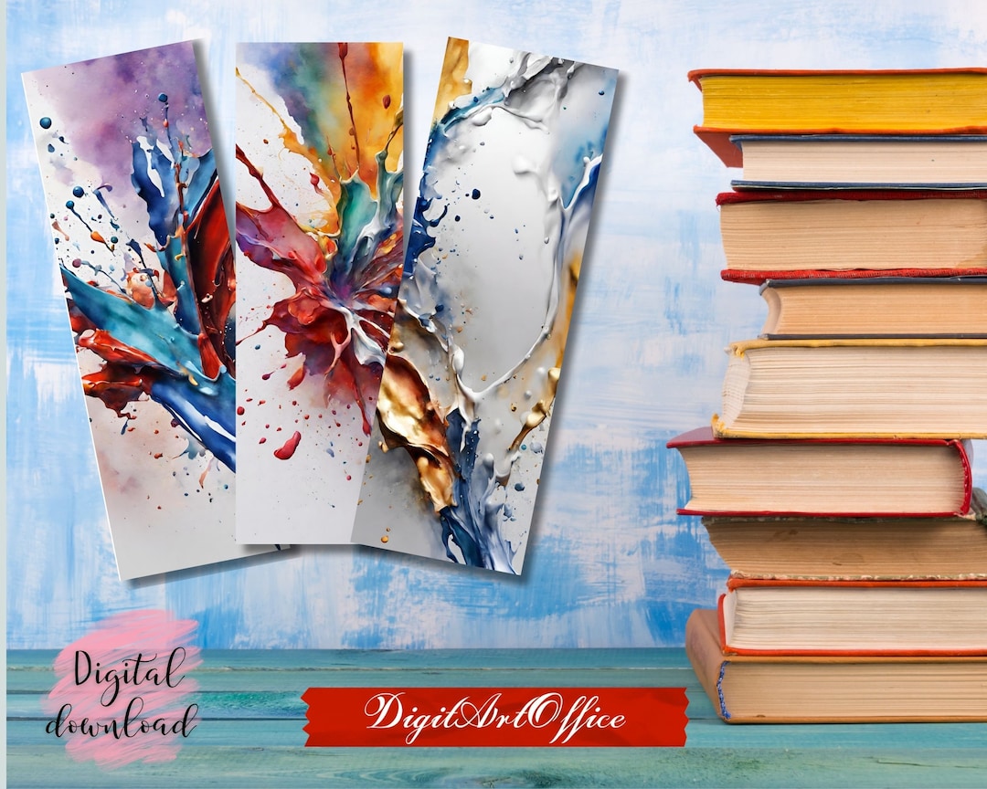 Rainbow Paint Splatter Bookmarks, Rainbow Bookmarks - Etsy