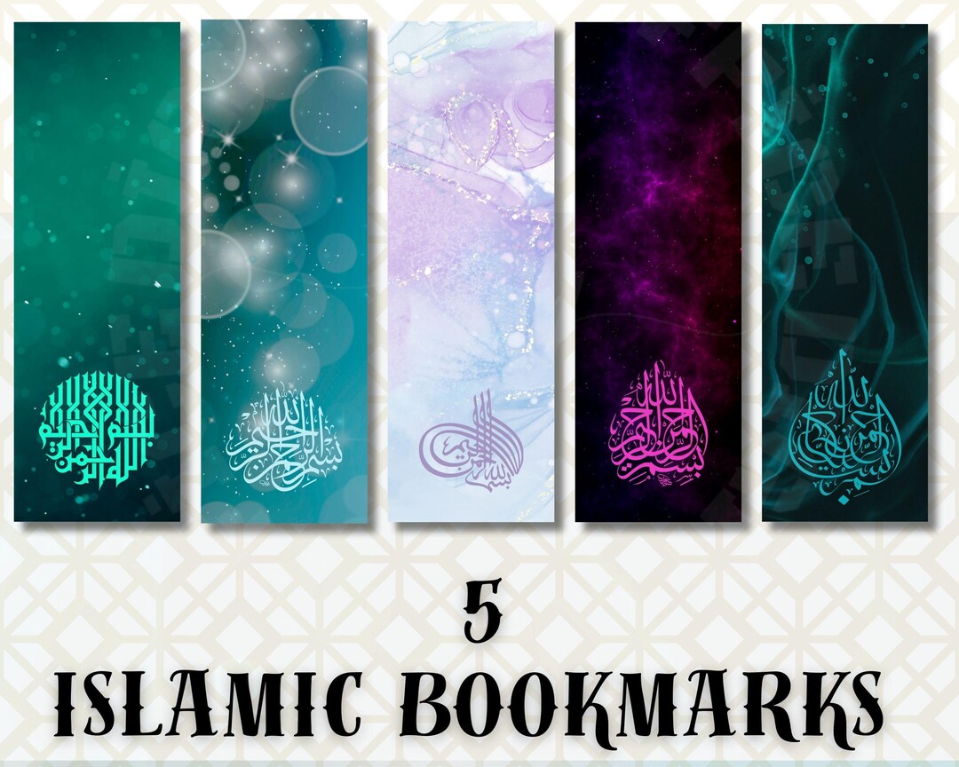 Bismillah Bookmarks: Islamic Calligraphy Art, Printable Designs ...