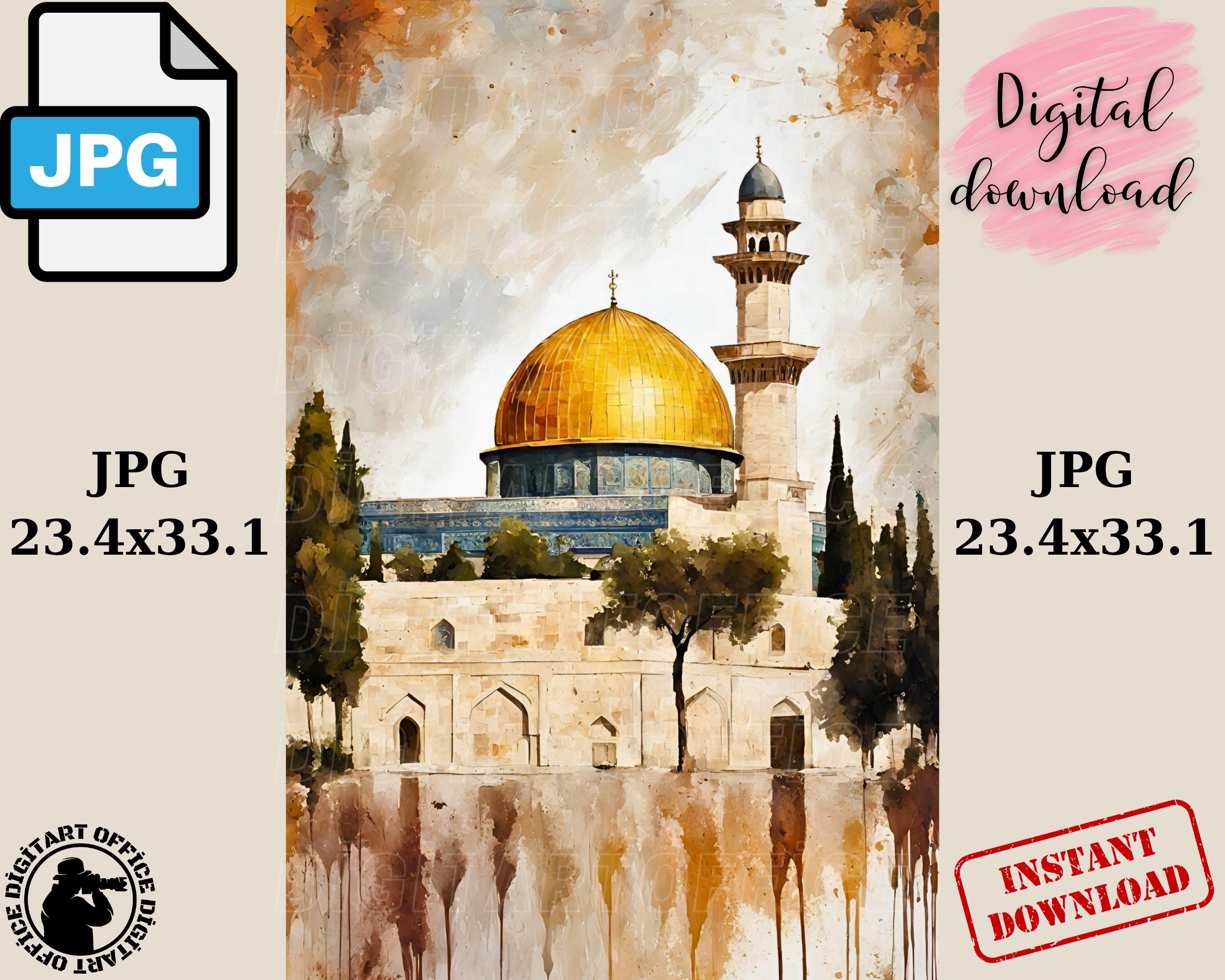 Masjid Al Aqsa Poster, Masjid Al Aqsa Wallart - Etsy