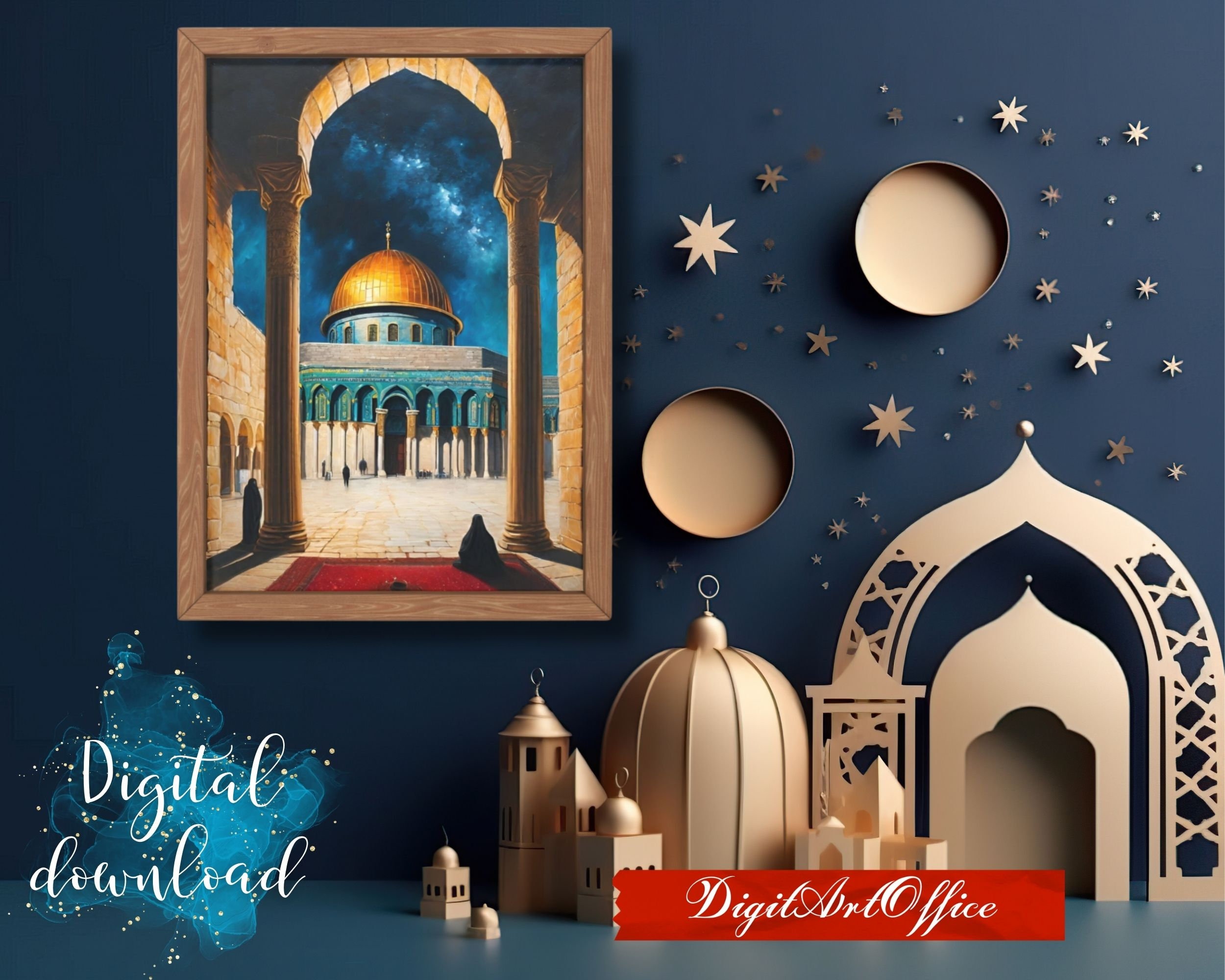 Masjid Al Aqsa Poster, Palestine Poster, Watercolor Masjid Al Aqsa ...