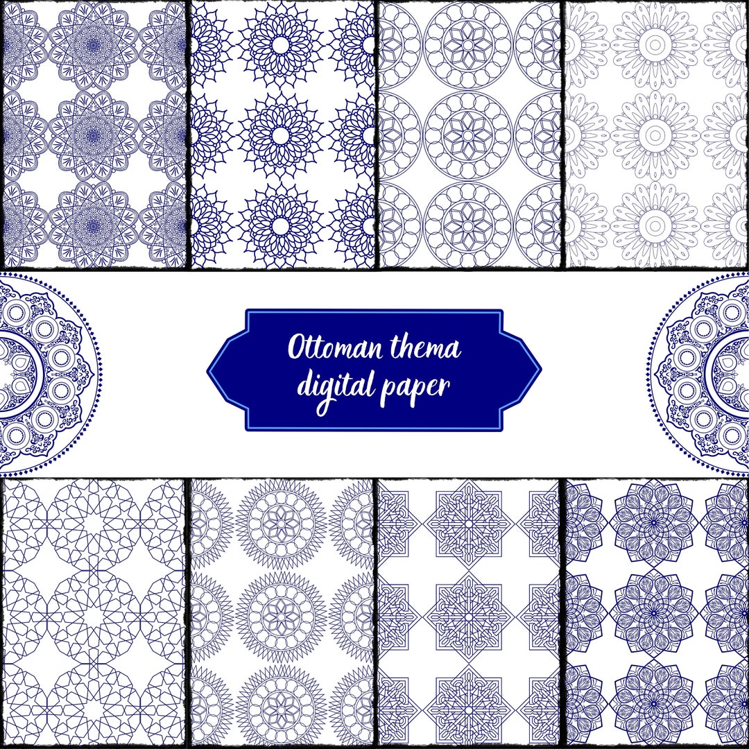 8 Seamless Digital Paper Mandala Theme Digital Papers - Etsy