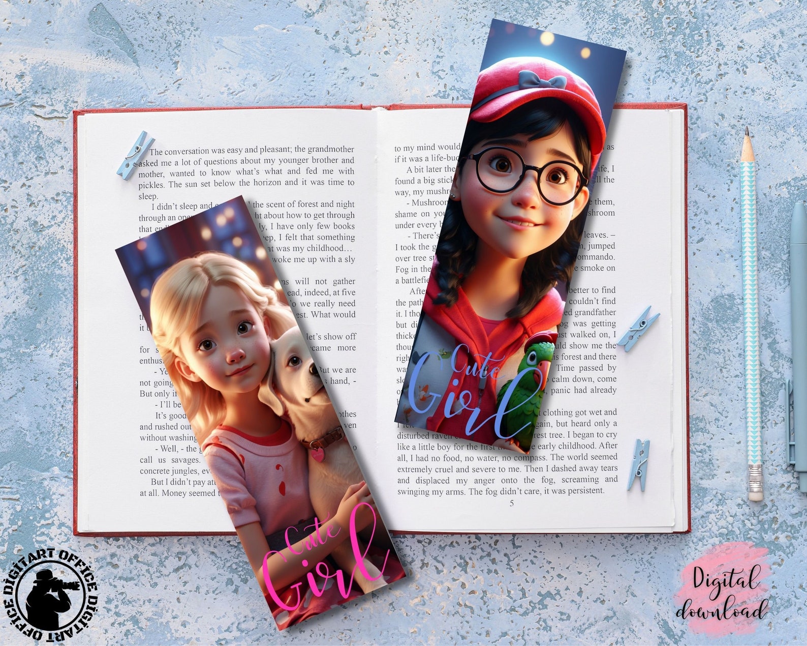 Cute Girl Bookmarks, Printable Bookmarks, Women Bokends - Etsy