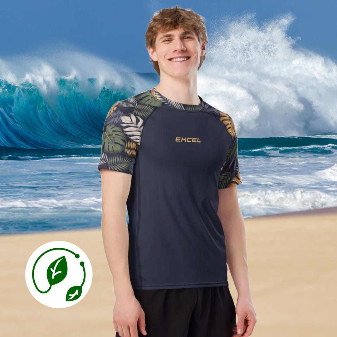 Eco-friendly Rash Guard Tropical Rash Guard for Men Recycled ...