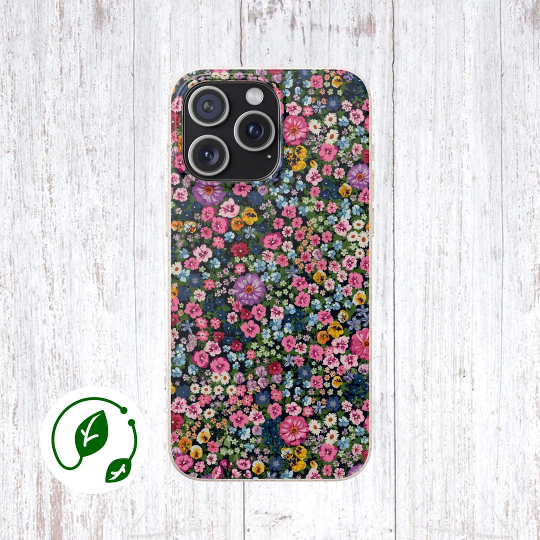 Biodegradable iPhone Case Eco-friendly Floral Phone Cover Sustainable ...