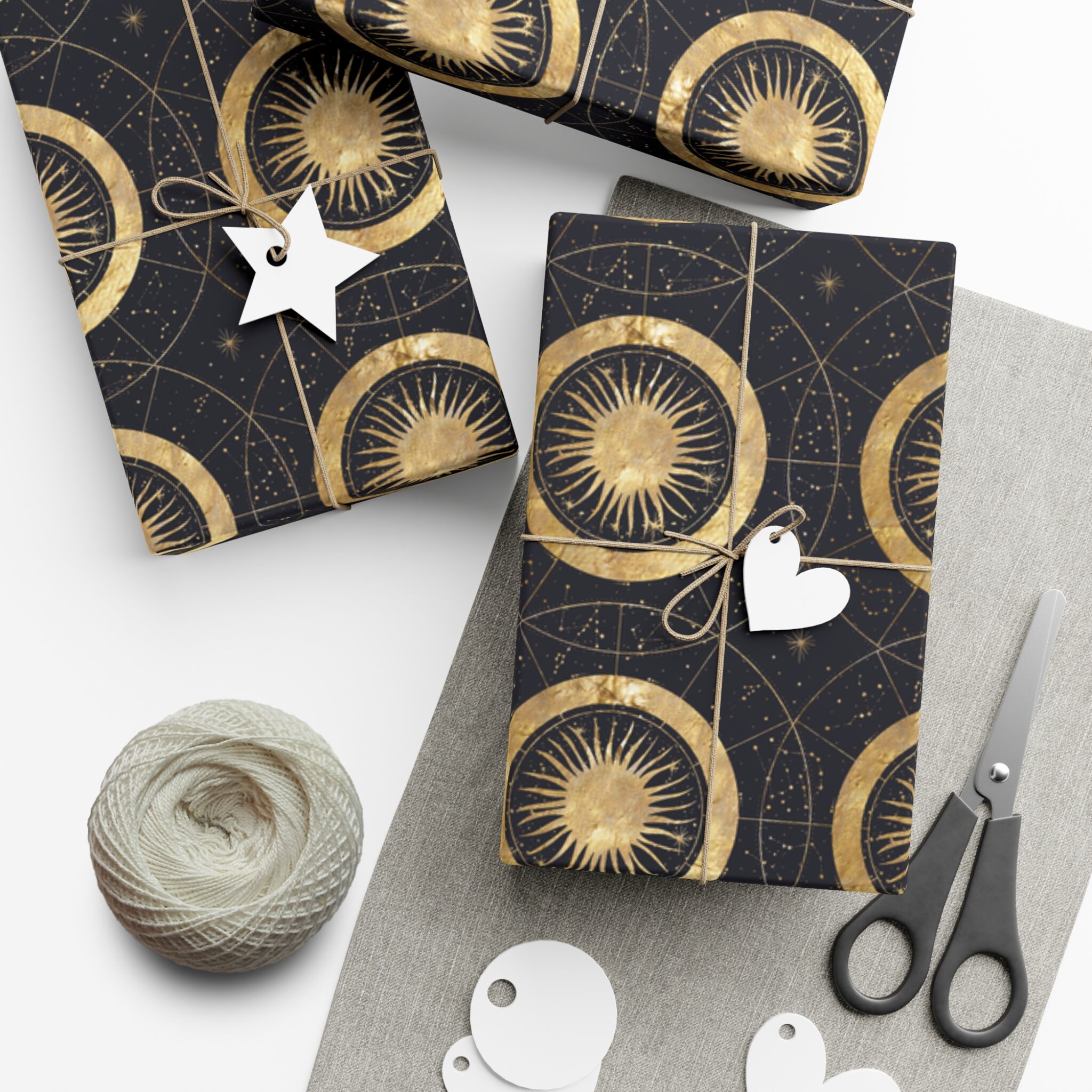 Celestial Sun Wrapping Paper - Etsy