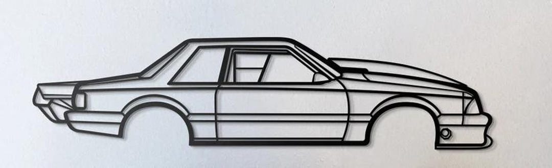 Foxbody Drag Car Sign DXF Digital File Laser Cnc Plasma Waterjet Cutout ...