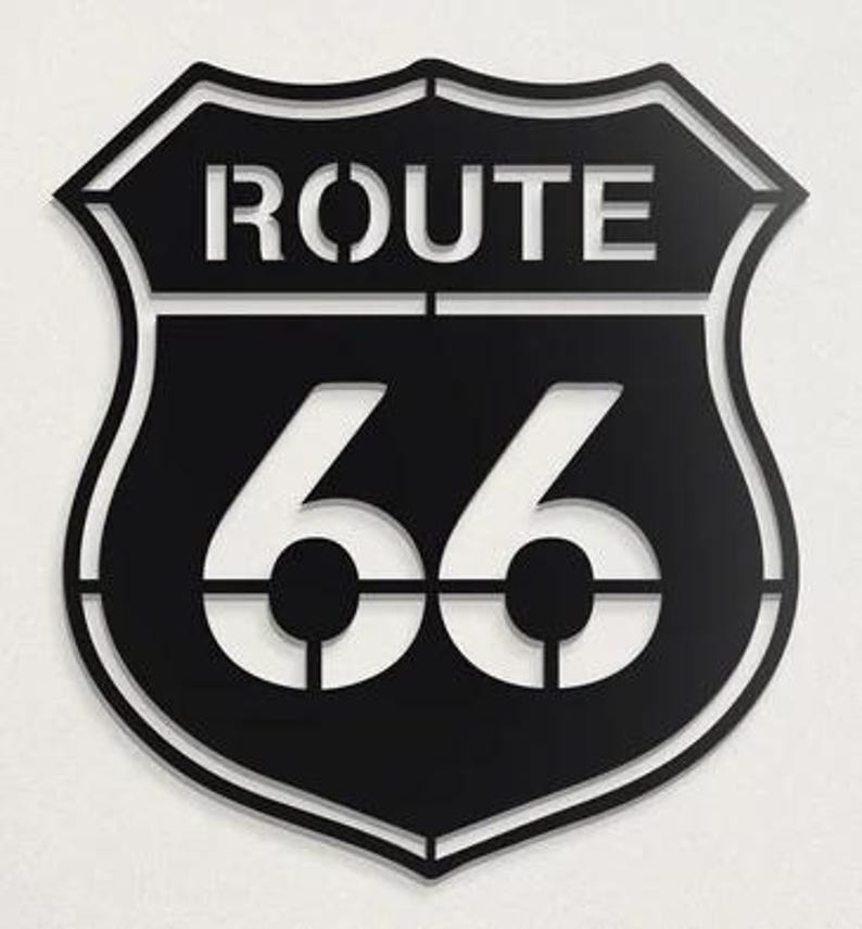 Route 66 DXF Digital File Laser Cnc Plasma Waterjet Sign Cutout Metal ...