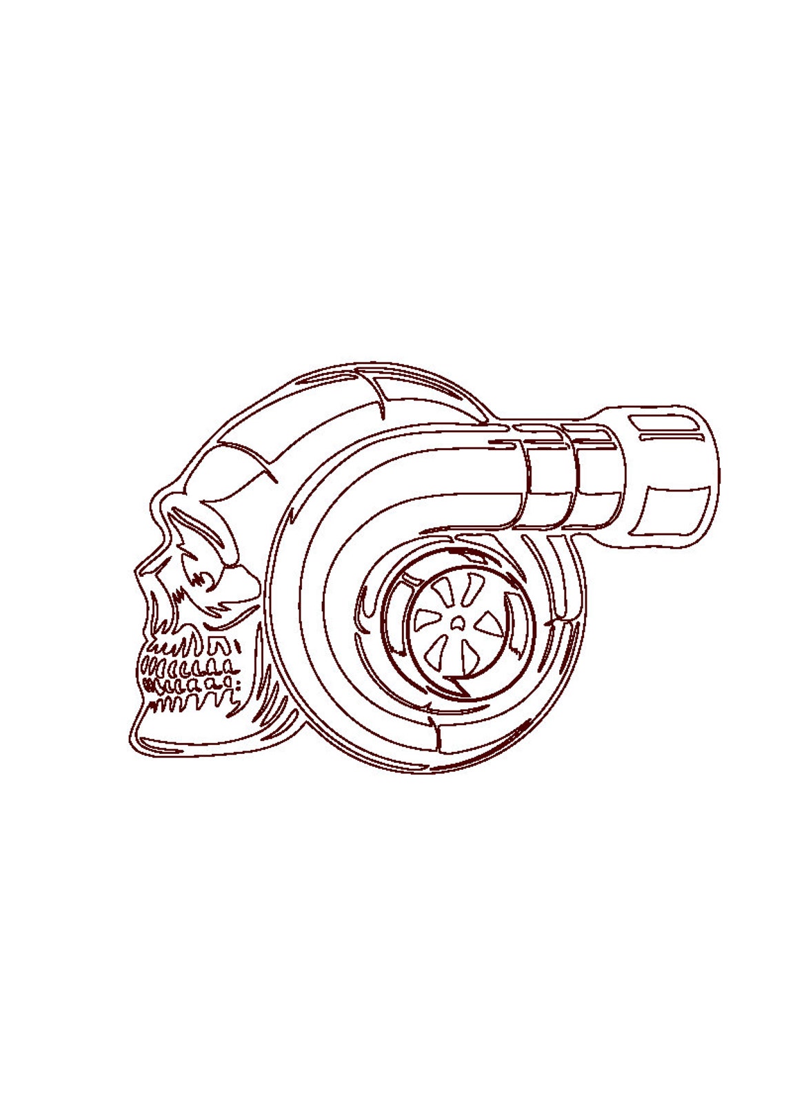 Skull Turbo Digital Download DXF Custom File Cnc Plasma Waterjet Laser ...