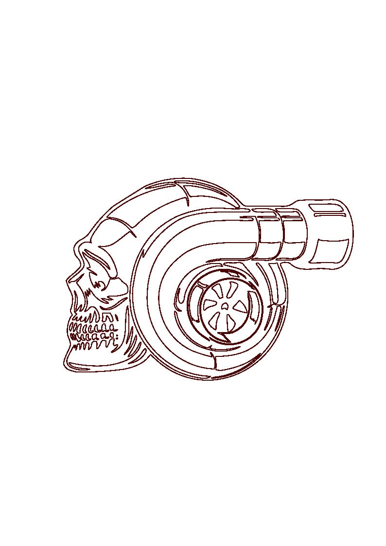 Skull Turbo Digital Download DXF Custom File Cnc Plasma Waterjet Laser ...
