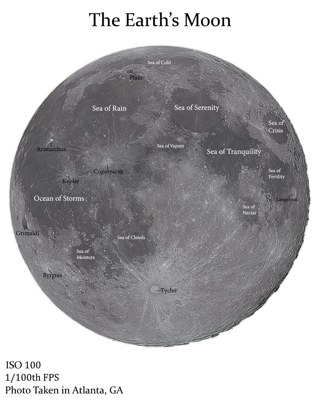 The Moon Labeled - Etsy