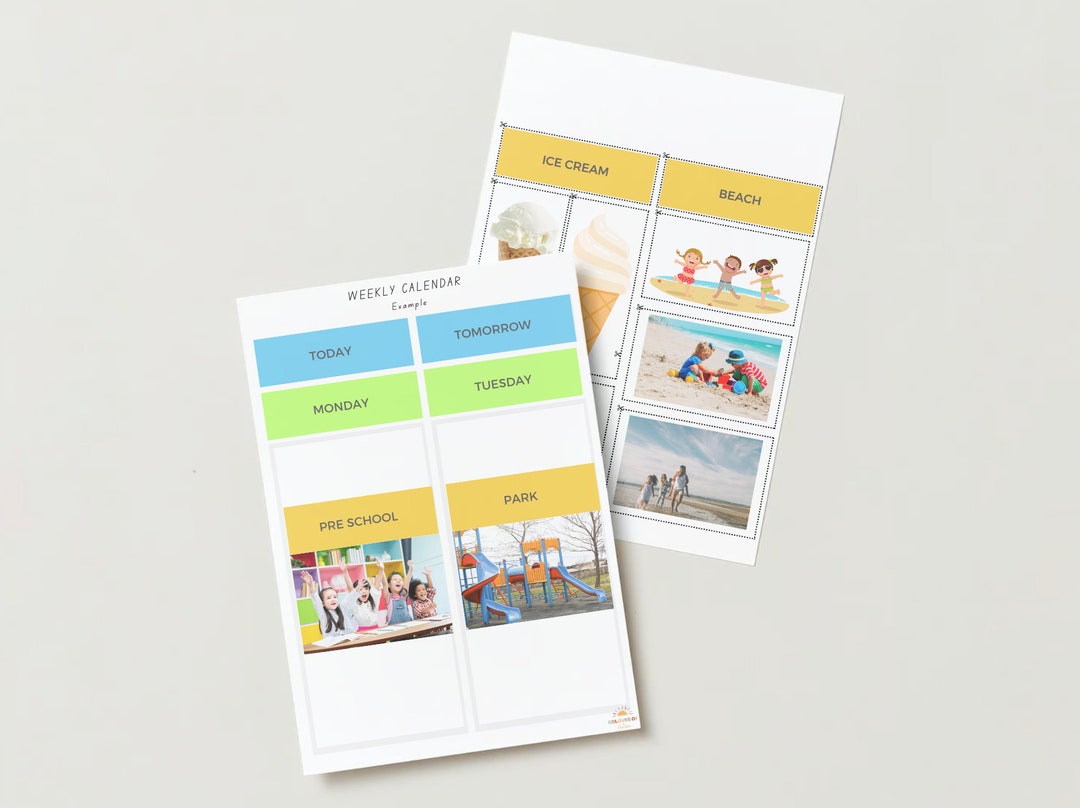 Weekly Calendar Printable & Visual Supports to Support With Autism ...