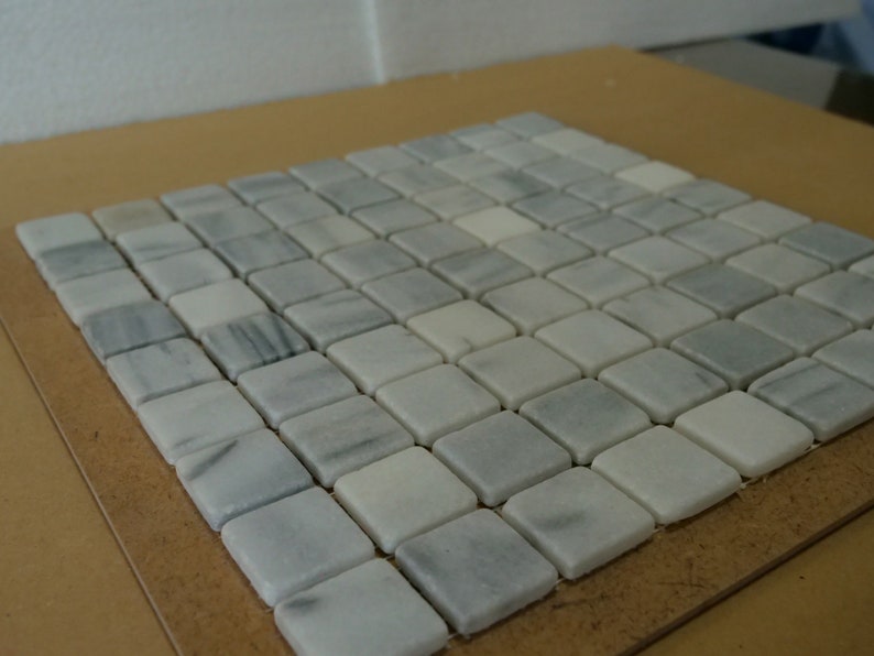 Natural Stone Square Mosaic Tiles, Calacatta Natural Stone Wall and ...
