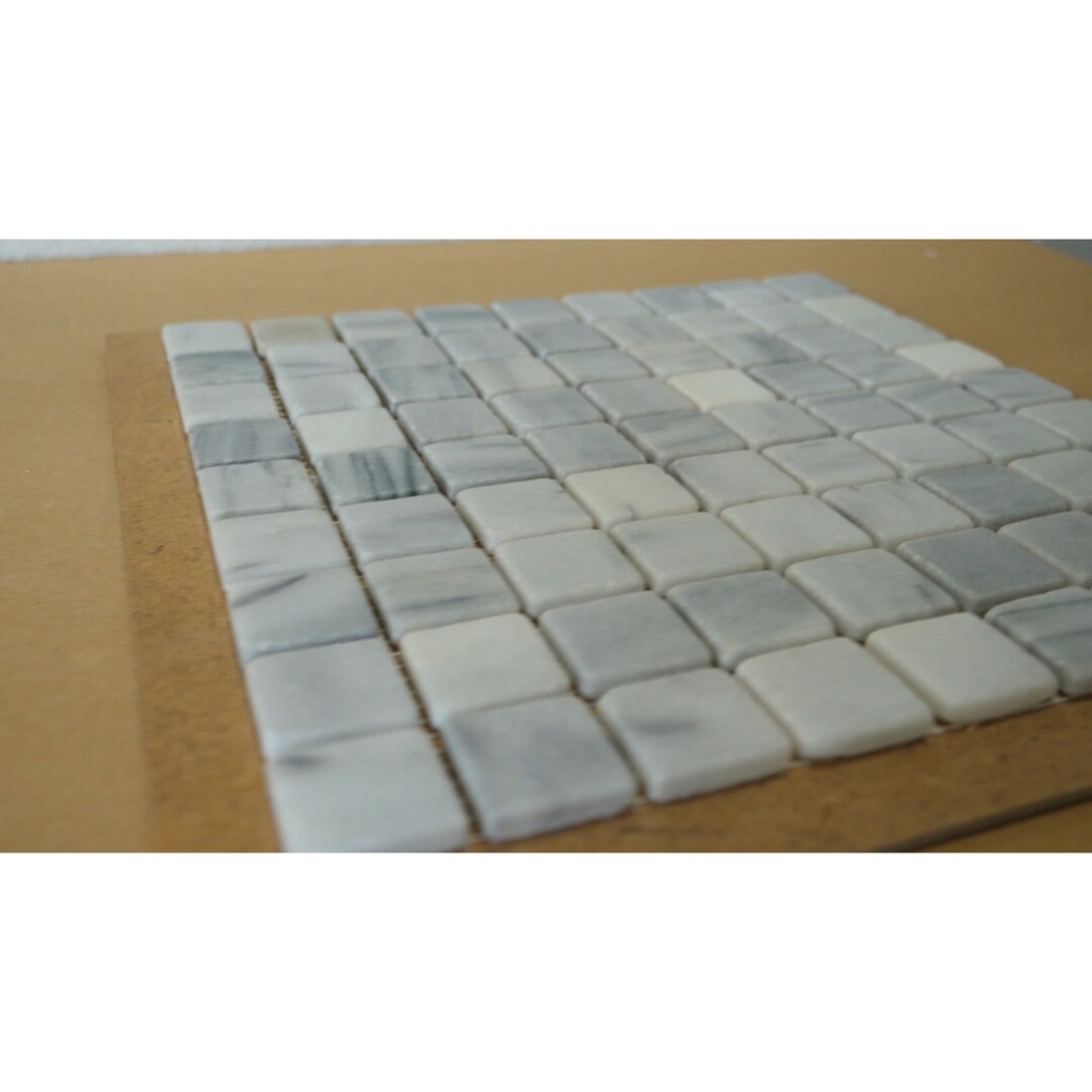 Natural Stone Square Mosaic Tiles, Calacatta Natural Stone Wall and ...