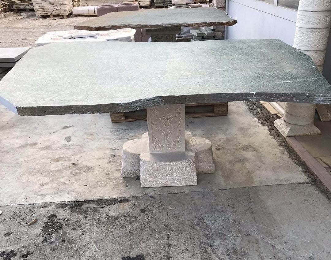 Natural Stone Rectangular Table, Stone Coffee Table, Modern Living Room ...