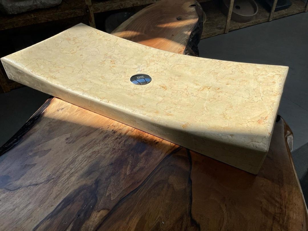 Rectangle Shape Travertine Sink, Marble Vessel Sink, Handmade Natural ...