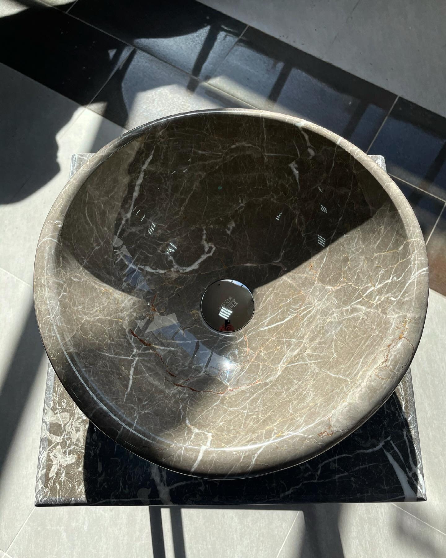 Marble Vessel Sink Bowl, Round Stone Sink, Ceramic Bowl Sink, Outdoor ...