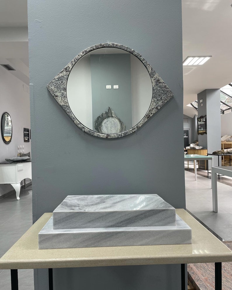 Natural Stone Bathroom Wall Mirror Decorative Marble Framed - Etsy