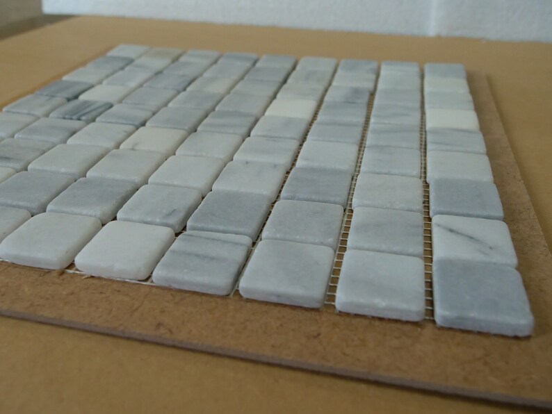 Natural Stone Square Mosaic Tiles, Calacatta Natural Stone Wall and ...