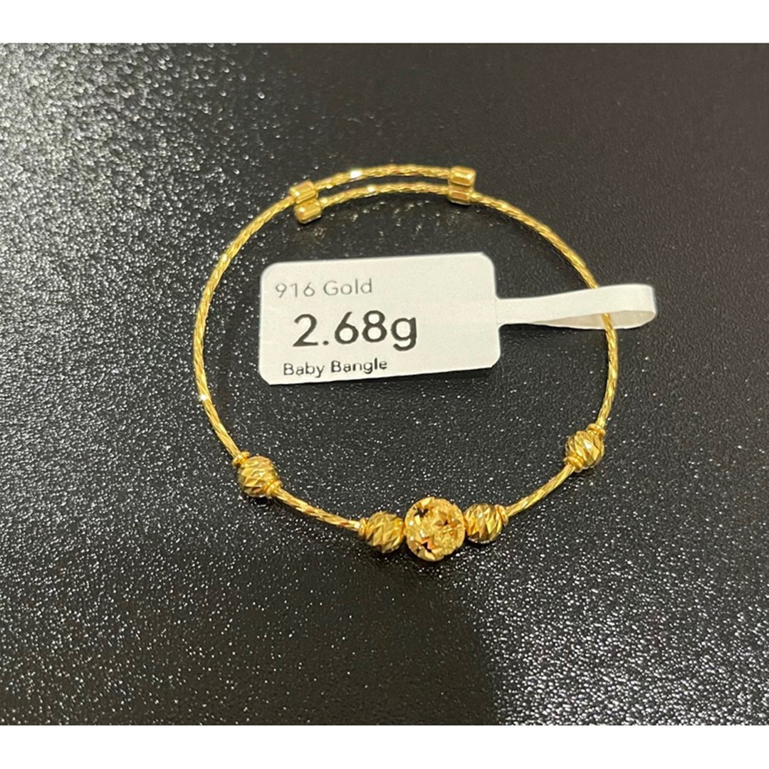 22K Pure Gold Baby Bangles Timeless 22CT Gold, Lightweight and Adorable ...