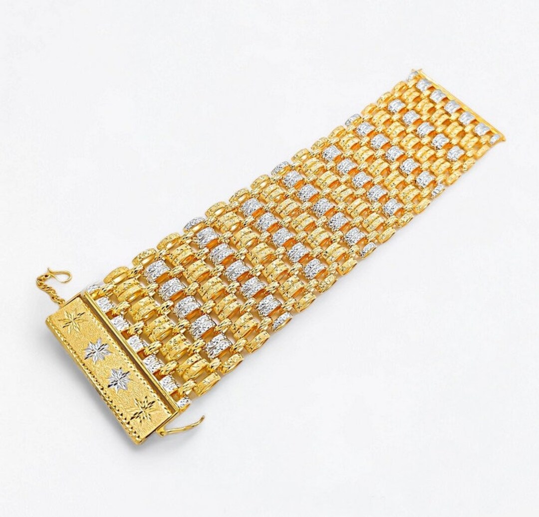 22K 916 Pure Gold Veronica Design 6 Layers Luxurious Bracelet 139.01 ...