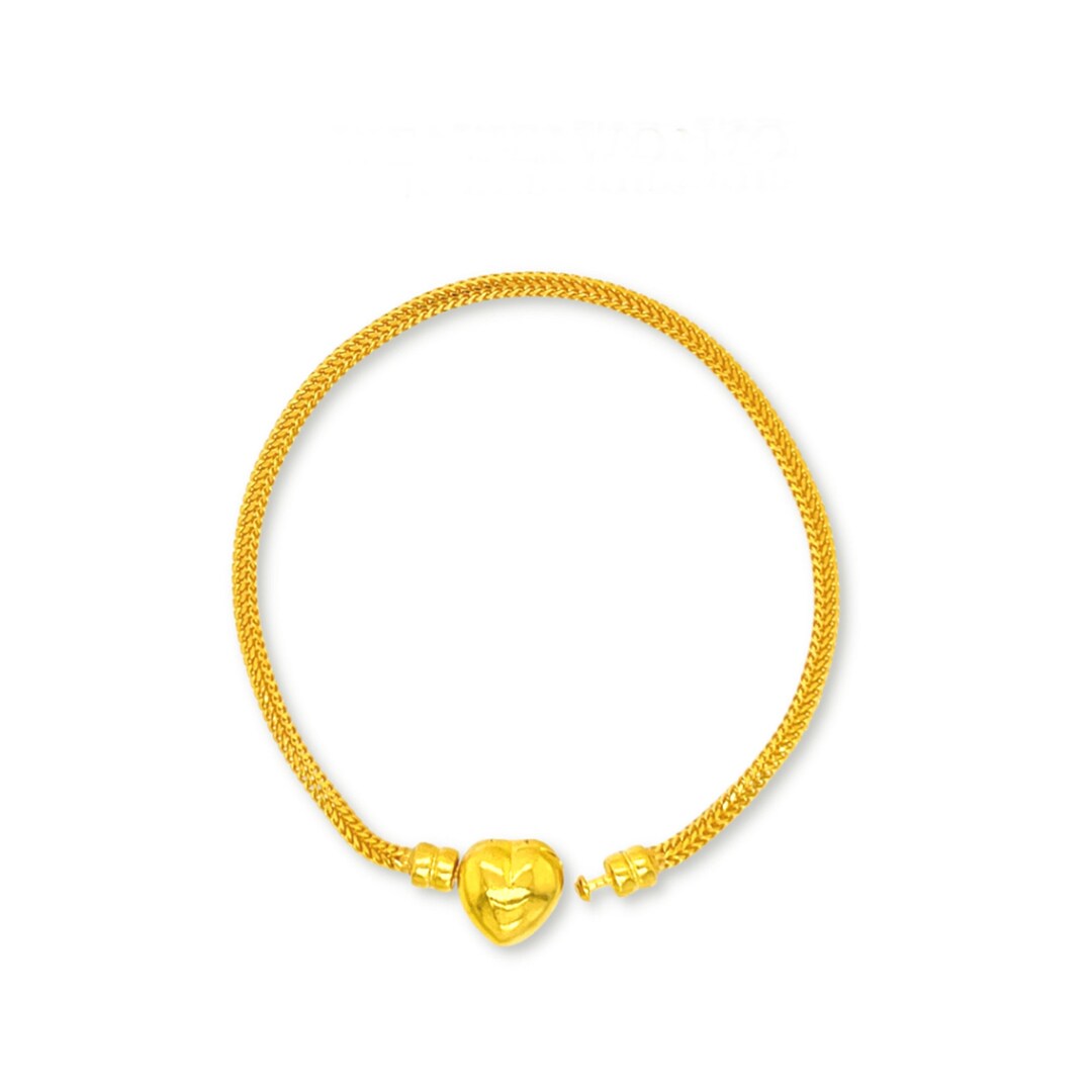 22K 916 Solid Gold Love Clasp Charm Bracelet - Etsy