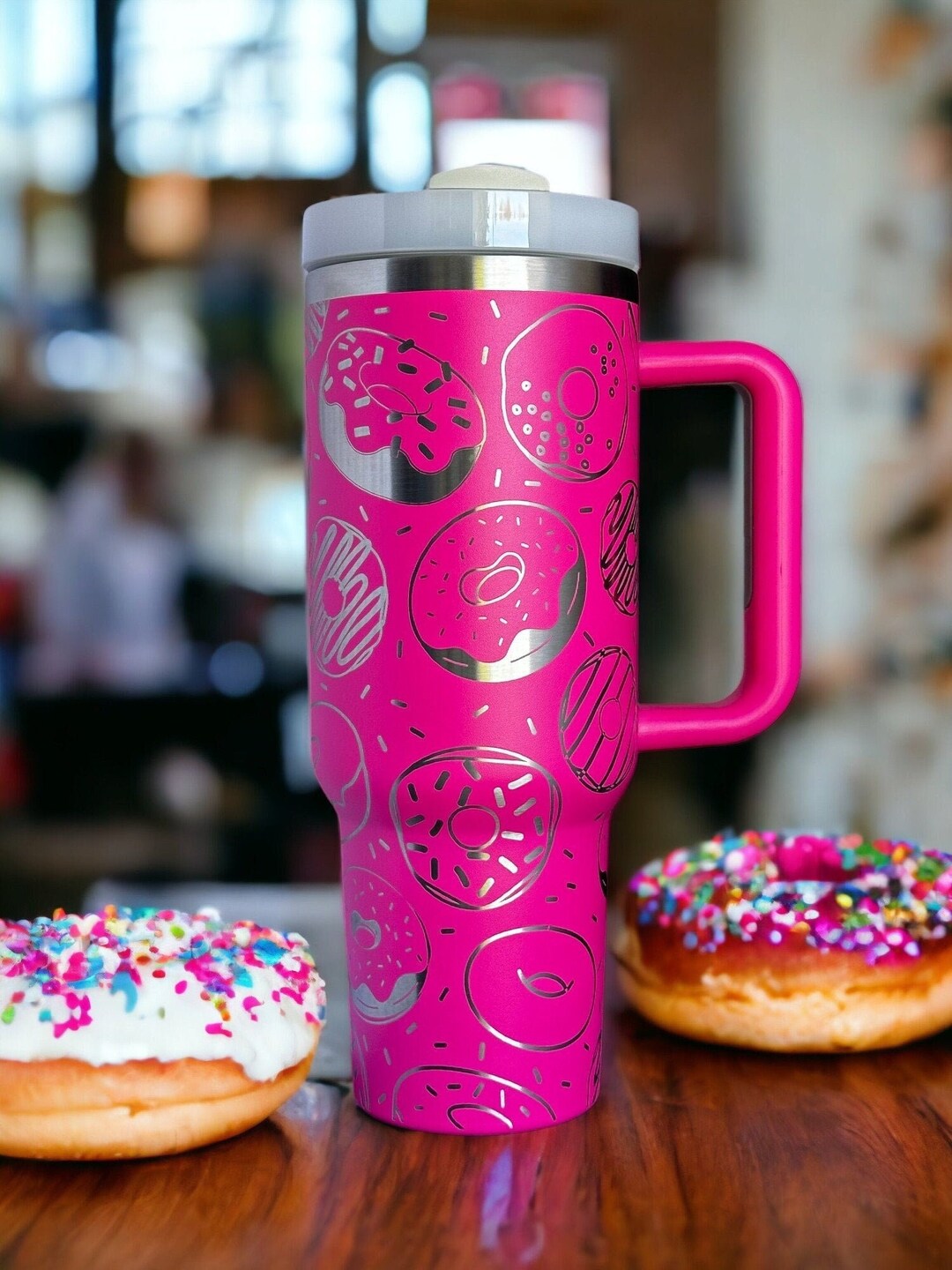 Donut 40oz Stanley or Generic Laser Engraved Tumbler, Donut Theme ...