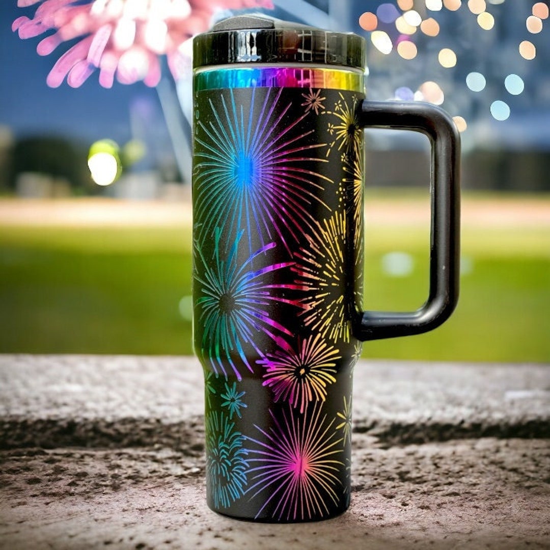 4th of July Patriotic Fireworks 30oz Laser Engraved Tumbler - Etsy