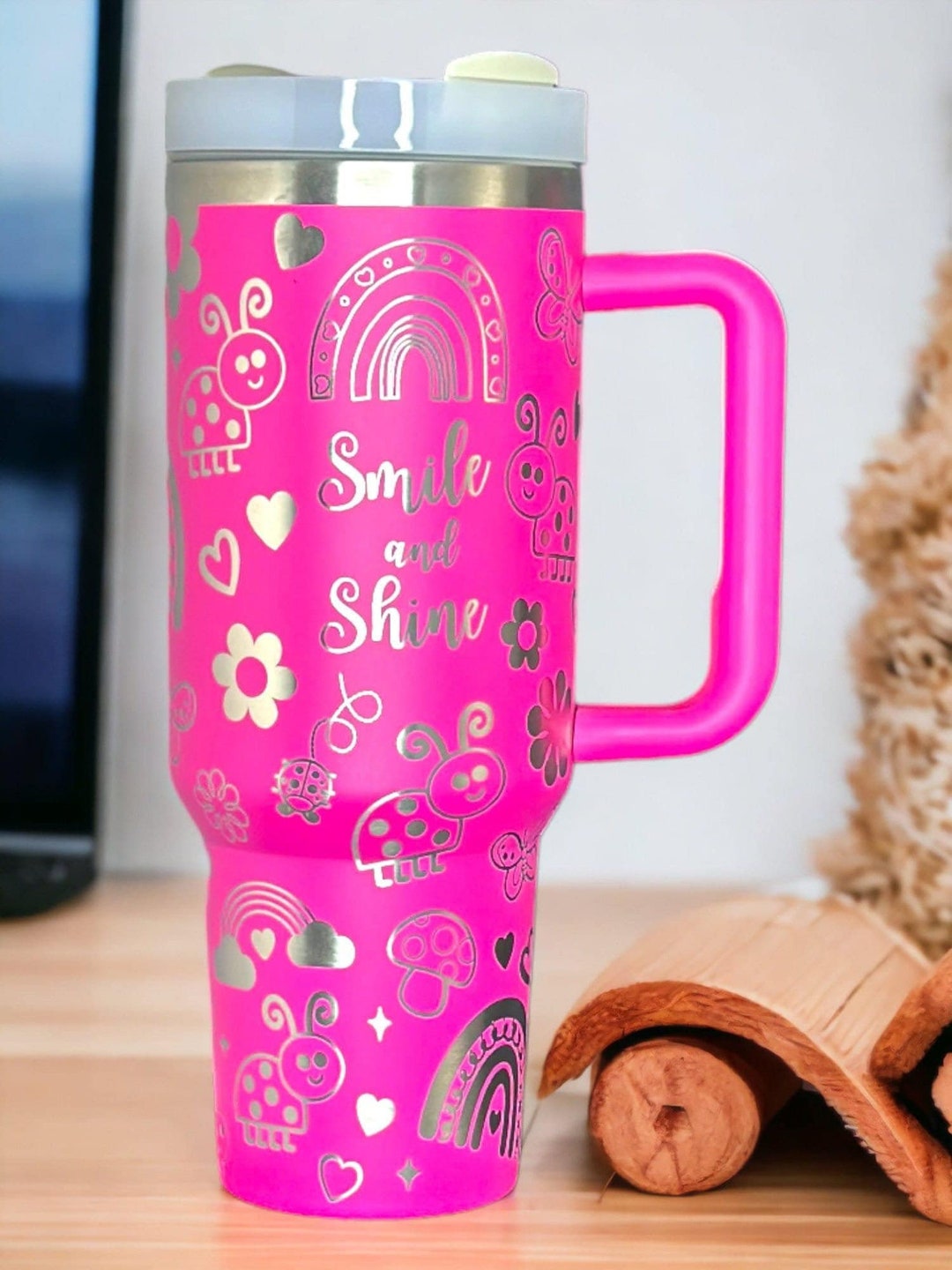 Ladybug 40oz Stanley OR Generic Laser Engraved Tumbler, Daisy ...