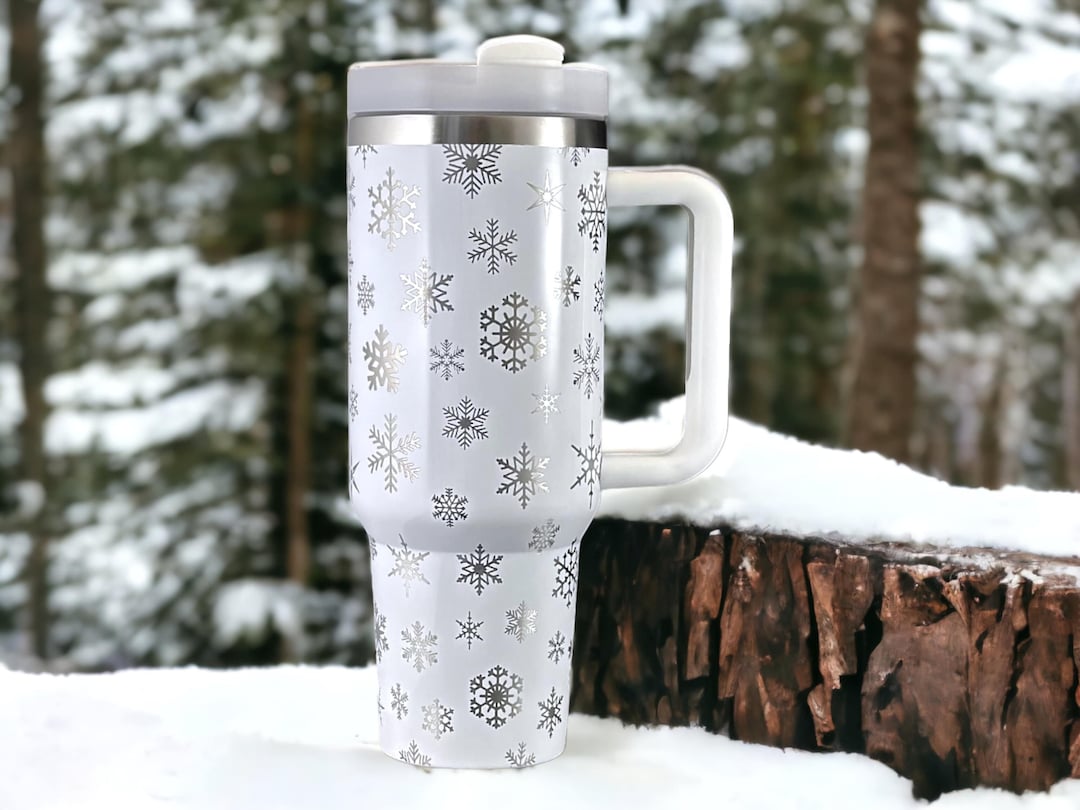 Winter Snowflake 40oz Stanley OR Generic Laser Engraved Tumbler ...