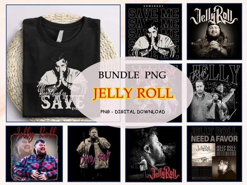 Jelly Roll Png Bundle, Vintage Jelly Roll Bootleg Png Bundle, Jelly ...