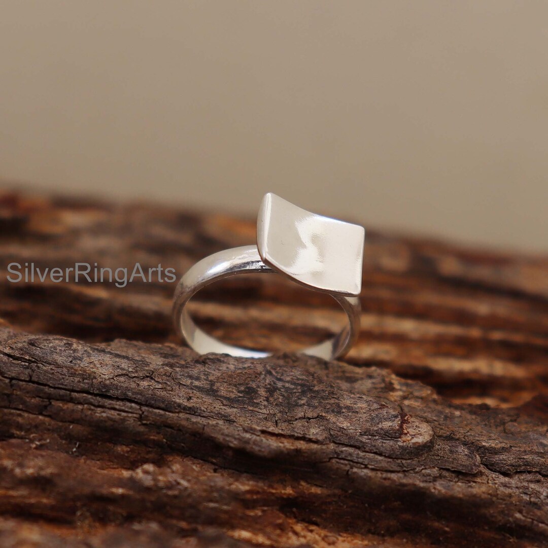 Large Square Ring,statement Ring,geometric Ring, Silver Square Ring ...