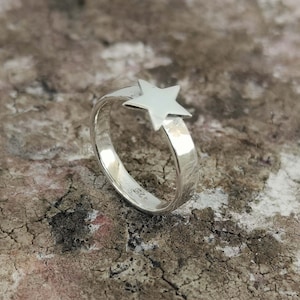 Simple Sterling Silver Star Ring, Cute Star Silver Ring Womens Girls ...