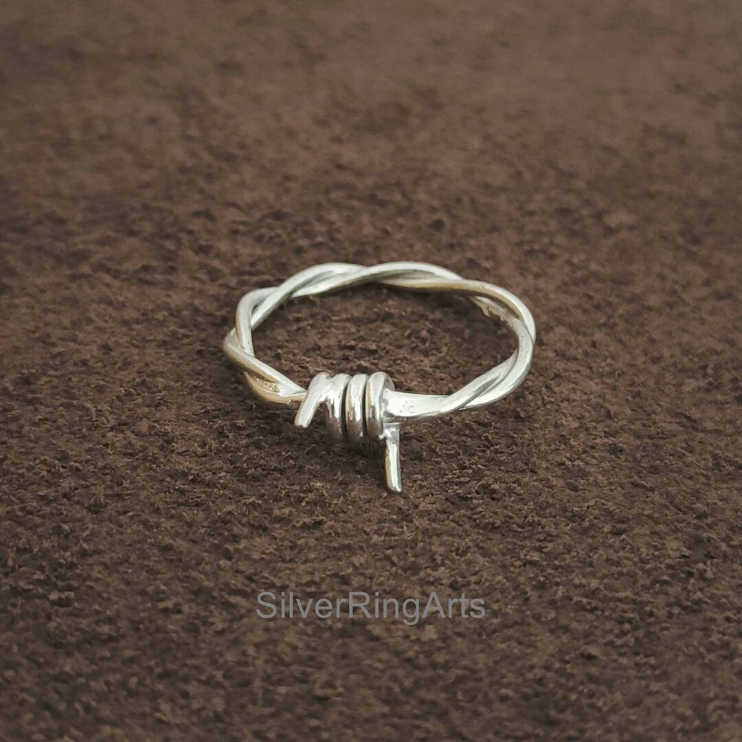 Sterling Silver Double Band, Double Barb, Barbed Wire Ring. SRA - Etsy