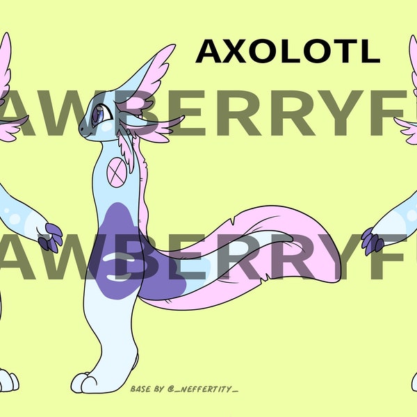 Axolotl Fursona - Etsy