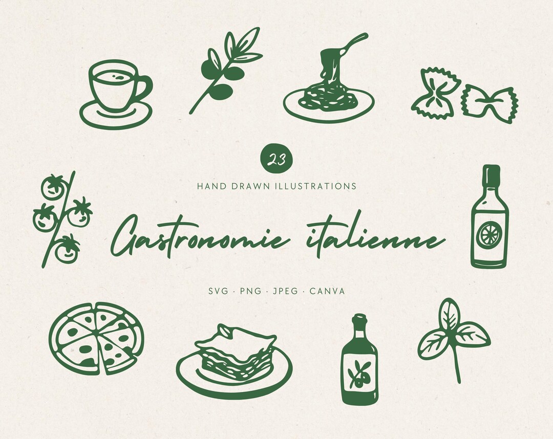 Hand Drawn Italian Food Illustrations, Doodle Italy Food, Italian Meal ...