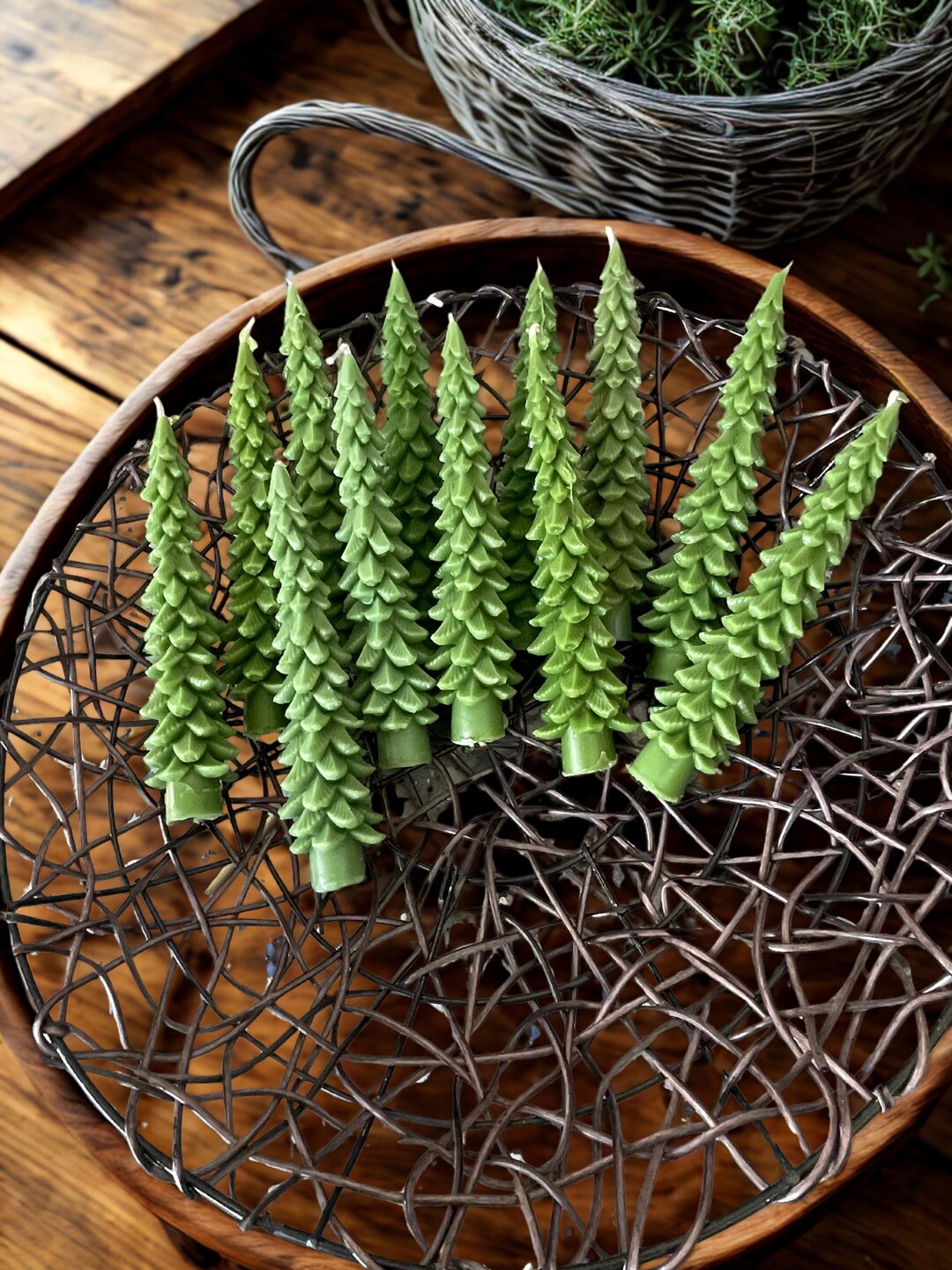 Organic Green Beeswax Pine Tree Candle: *DRIP FREE* | Holiday Gifting ...
